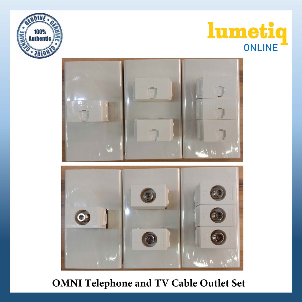 OMNI Wide Series Telephone/TV Outlet (1/2/3 Gang) | Shopee Philippines