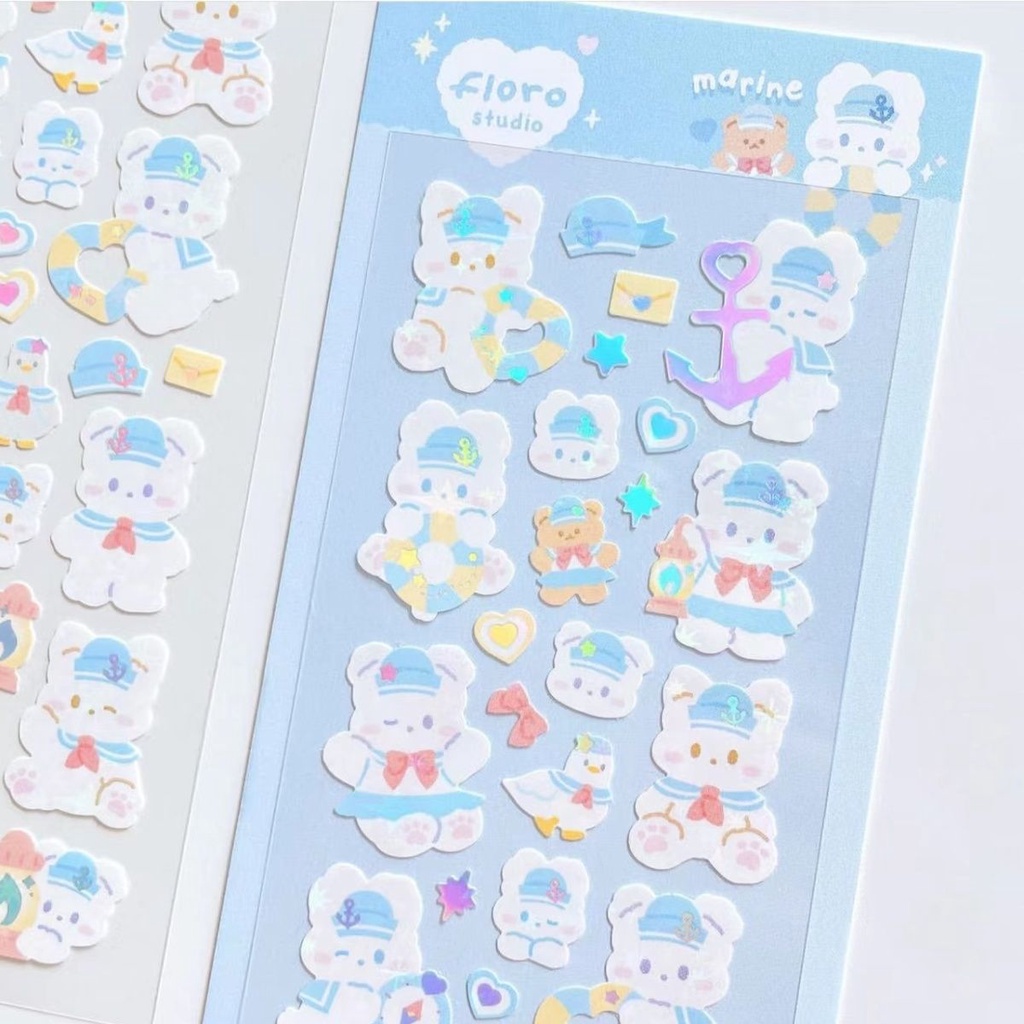 GaLiCiCi INS Super Fire Little White Rabbit Colorful Hot Silver Sticker ...