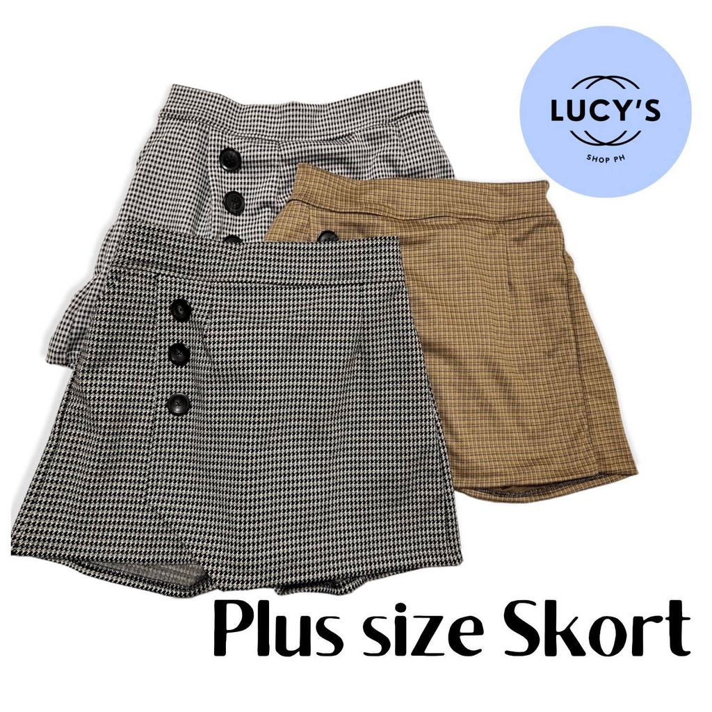 Plus Size Skort / Palda Short with 1 Side Pocket fit up to 45 inches ...