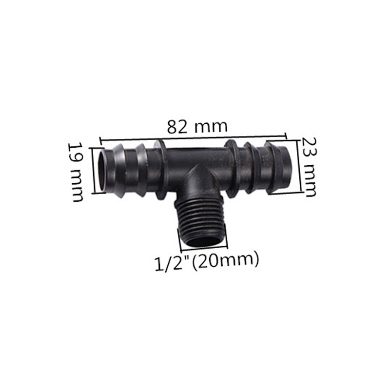 1Pc Barbed DN25 Pipe Connector 1/2" 3/4" Male Thread Port Tee Elbow ...