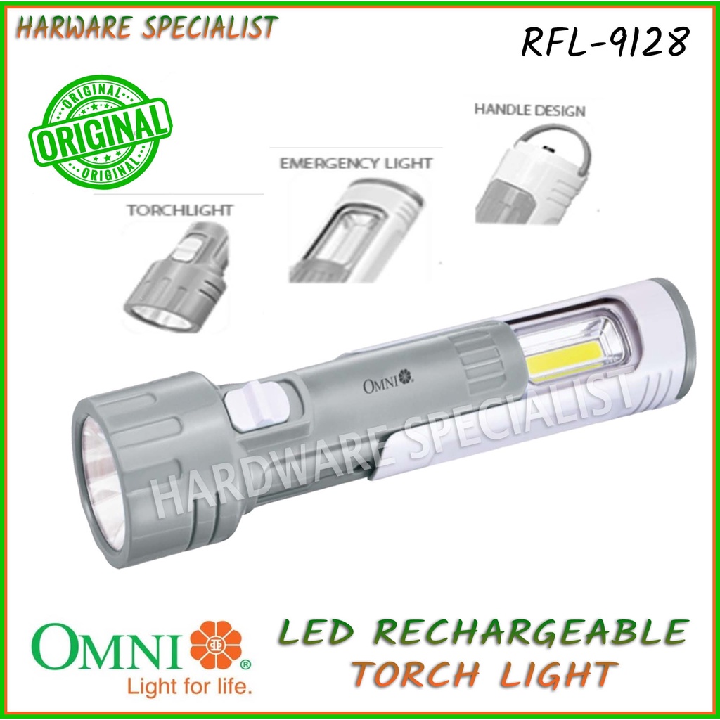 Omni Led Rechargeable Torch Light RFL-9128 ORIGINAL | Shopee Philippines