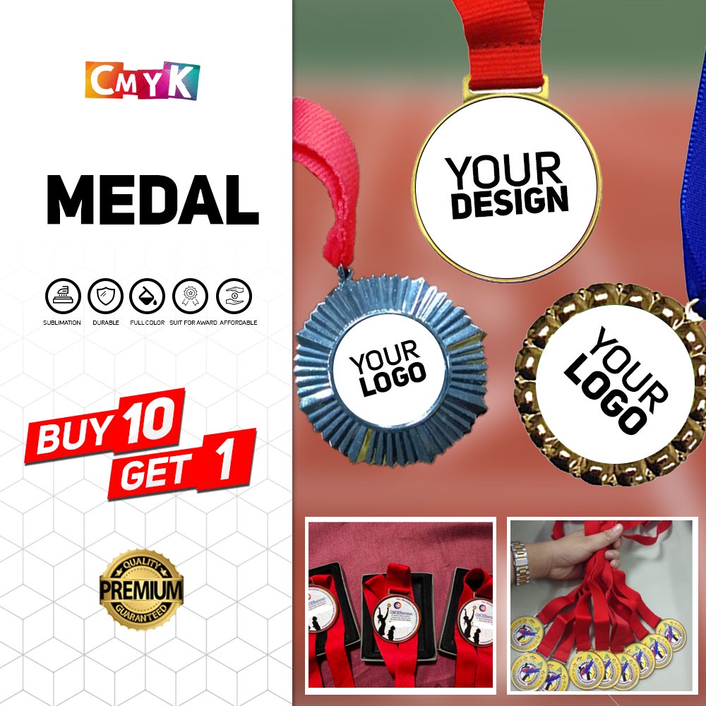Customized 2" Sublimation Medals - Gold Silver Bronze Recognition Token ...