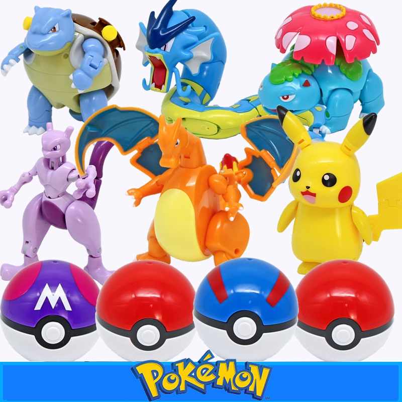 [Fast Delivery] Pokemon Pokeball Pikachu Charizard Cartoon Figure ...