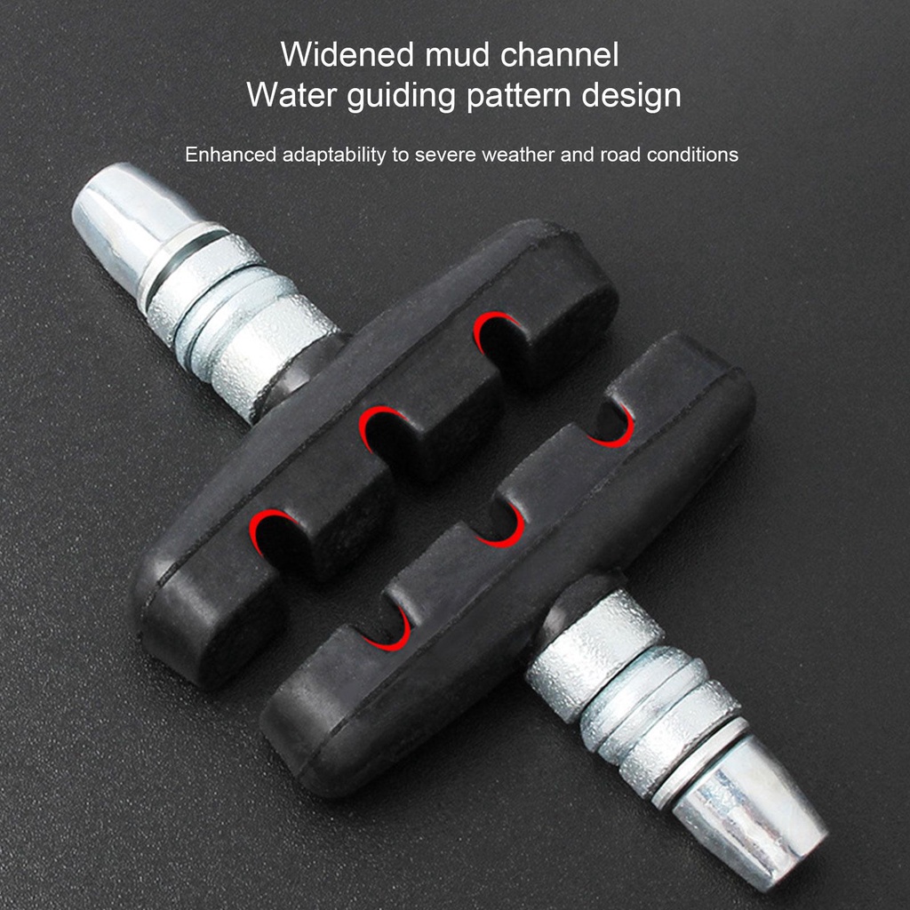 1 Pair Bicycle V Brake Mountain Bike Silent Wear-resistant Pads Rubber ...