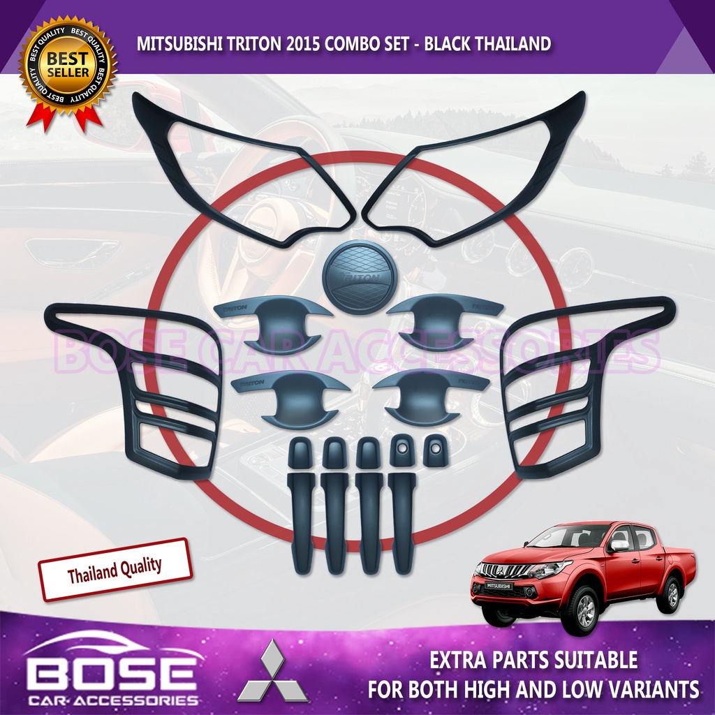 Mitsubishi Strada Garnish Cover Set Black 2015 - 2018 / 2019 - 2023 ...