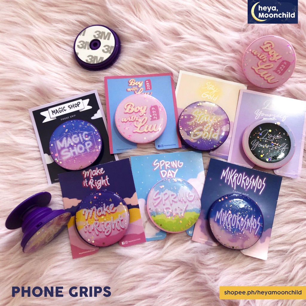 BTS Glittered Resin Pop socket Griptok Phone Grip | Shopee Philippines
