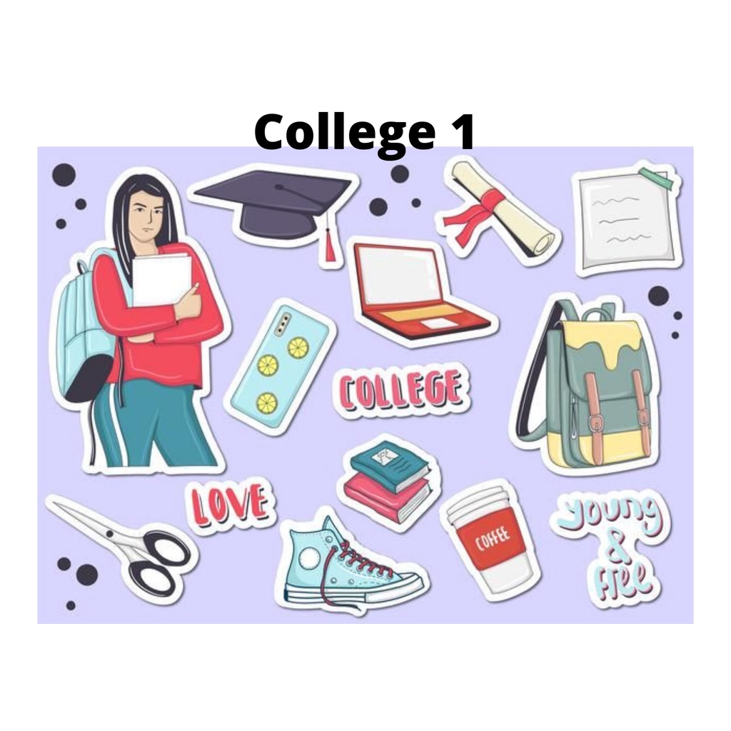 Girl College Sticker College Sticker School Sticker Tumblr Aesthetic ...