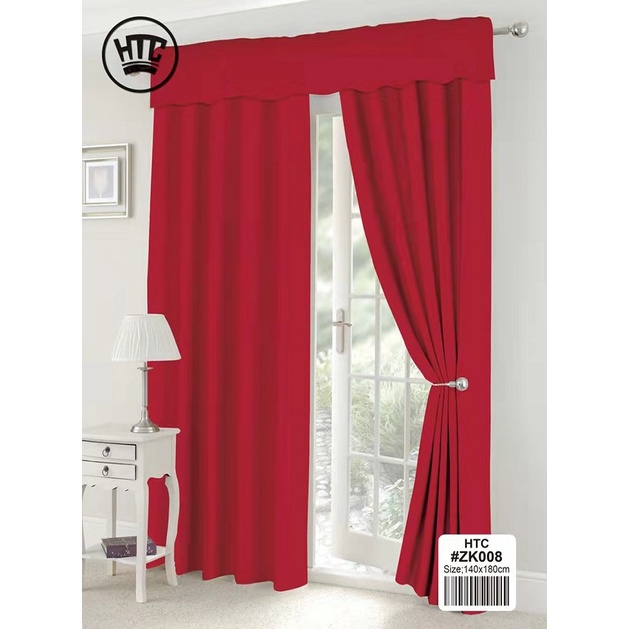 K008 Plain Red Curtain New Elegant Curtain Kurtina 140x180cm Window ...