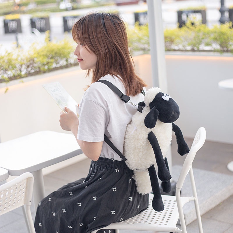 40cm Shaun the Sheep Backpack Soft Plush Bags Animal Kawaii Backpacks ...