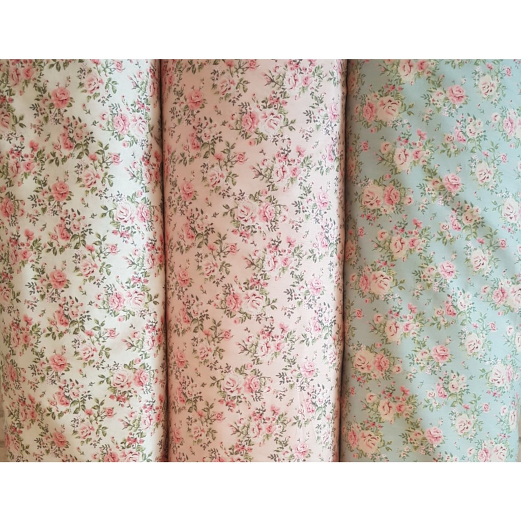 KATUN MAWAR Japanese Tokai Senko Cotton Fabric Rose Flower Motif TS026 ...
