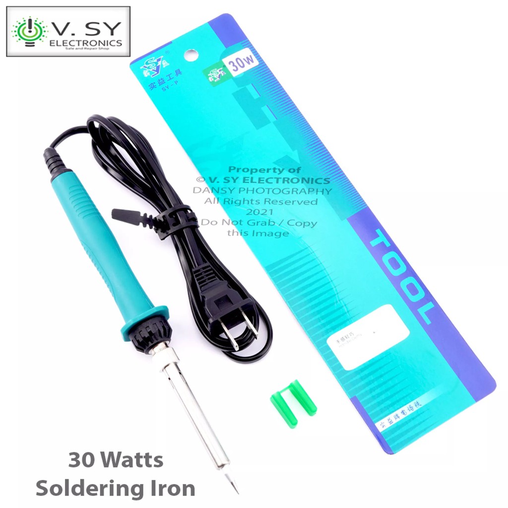 Heavy Duty Soldering Iron 30W 220V AC Stainless Tip Solder Tool Kit ...
