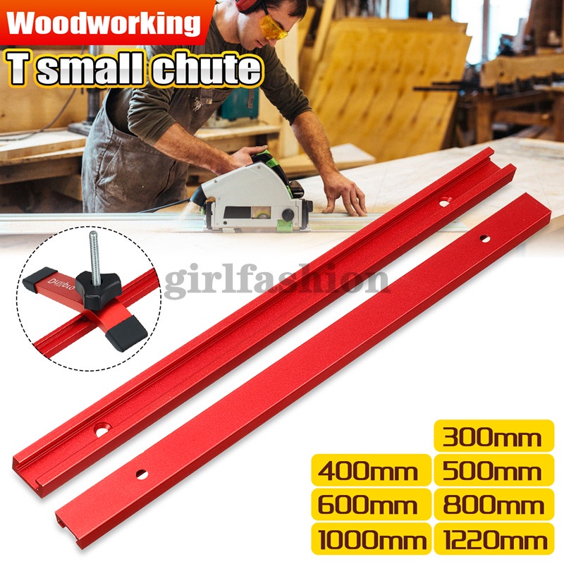 Red Aluminum Alloy 300-800mm T-track T-slot Miter Track Jig T Screw ...
