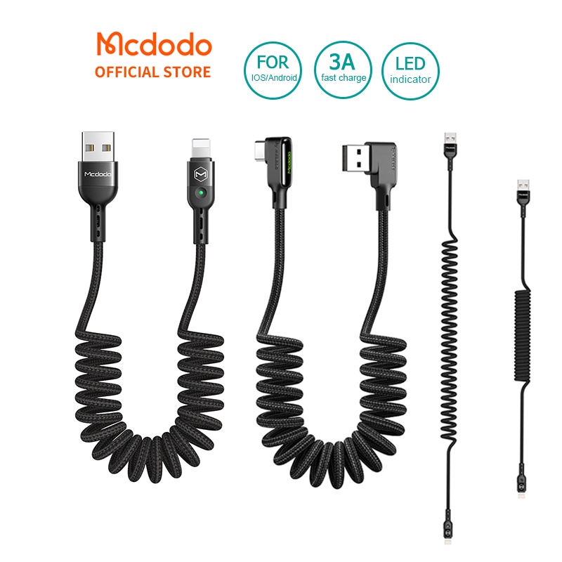 Mcdodo Stretchable Cable 1.2m/1.8m Type c/IOS /Micro USB fast charge ...