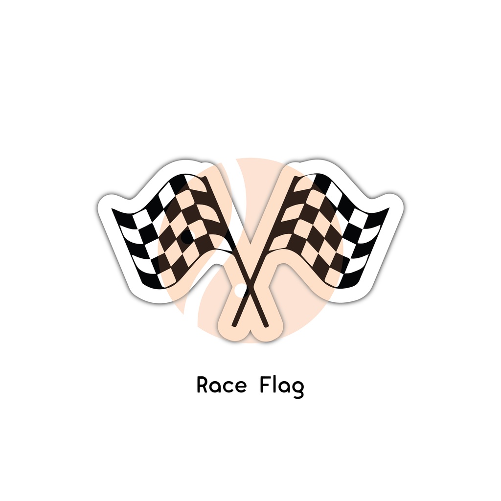 Race Flag Sticker | 2" Wide | Matte Glossy | Waterproof & Scratchproof ...