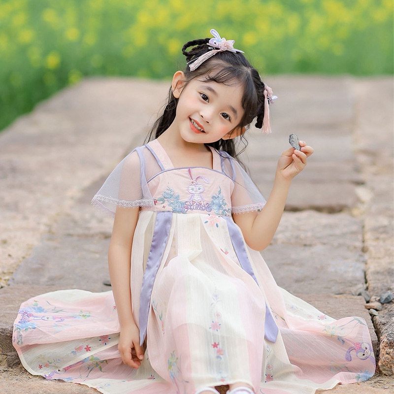 CNY Baby Girls Retro Hanfu Kids Princess Dress Style Traditional Dress ...