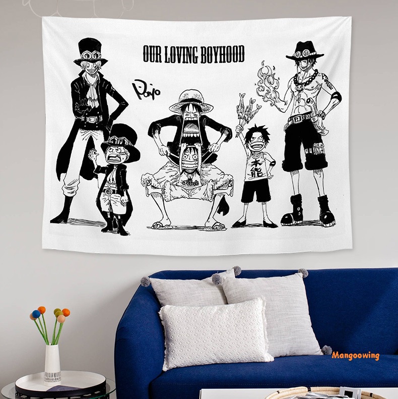 Custom Tapestry One Piece Naruto Luffy Wall Hanging Cloth Wall Blanket ...