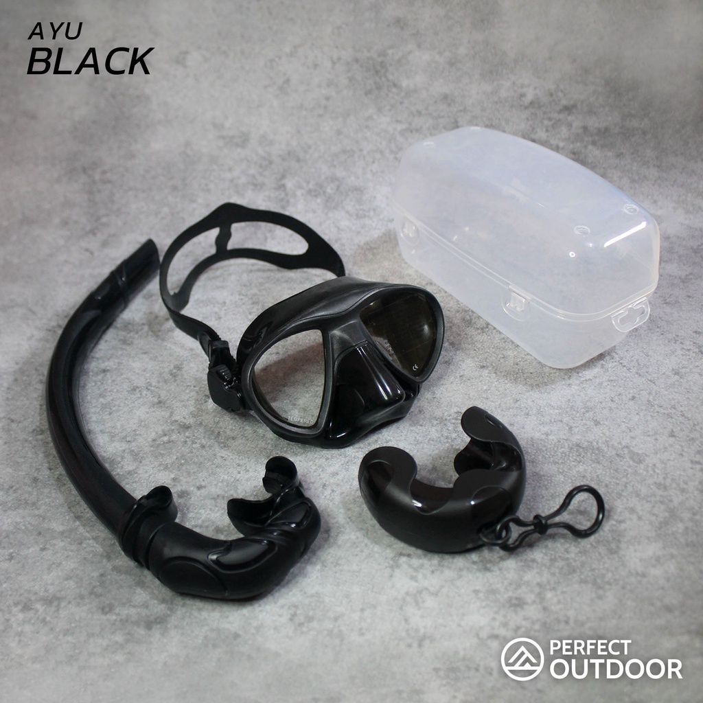 AYU Ultra Low Volume Freediving Mask & Foldable Snorkel Set | Shopee ...