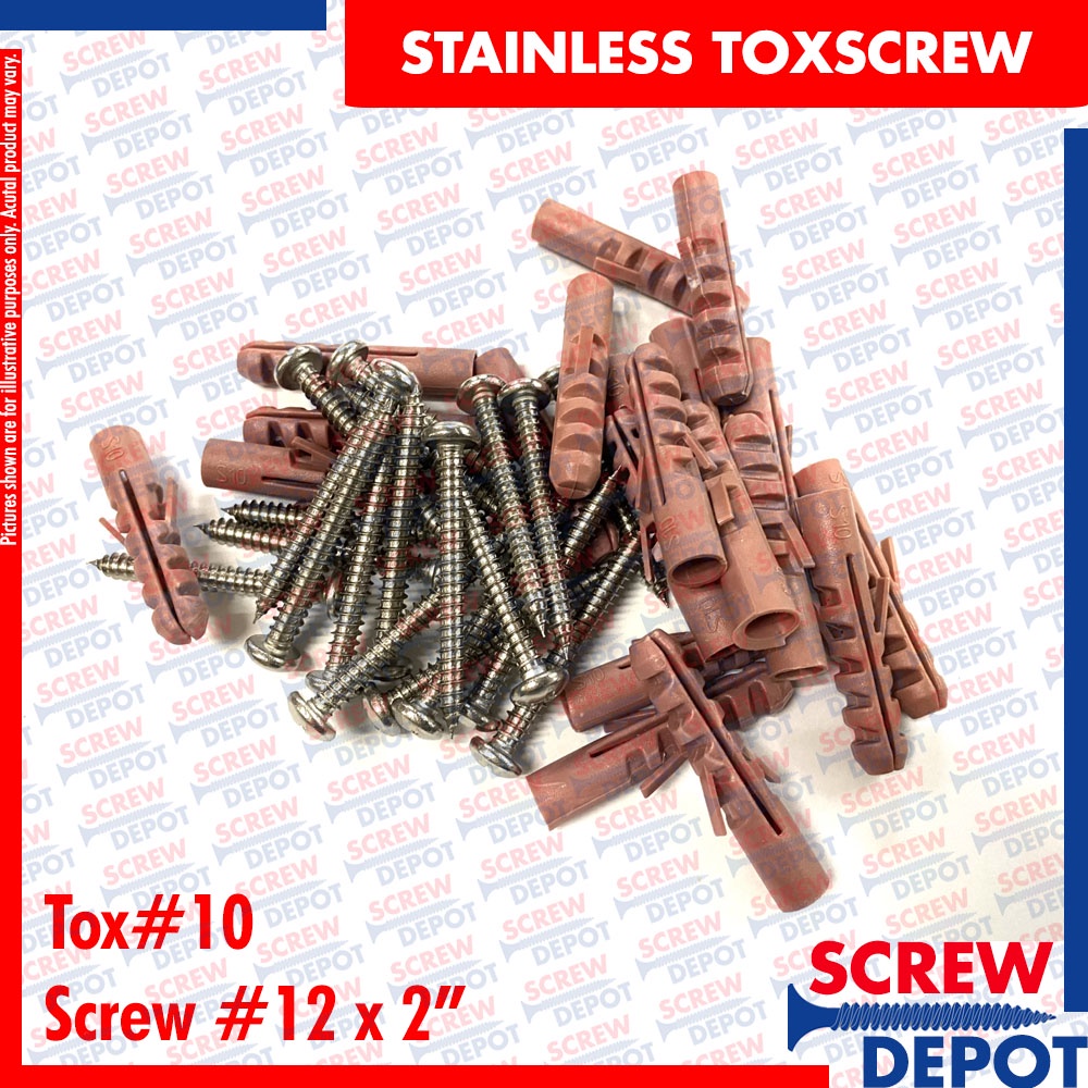 20PCS Stainless Tox with Screw 5 6 8 10 12 Expansion Wall Screw ...
