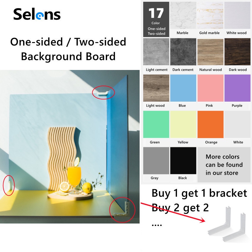 Selens Background Board for Taking Photos Cement PVC Solid Color Board ...