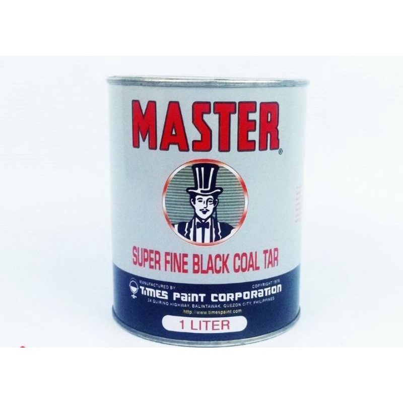 MASTER SUPER FINE BLACK COAL TAR 1 LITER/ 1GALLON ALKITRAN MADALING ...