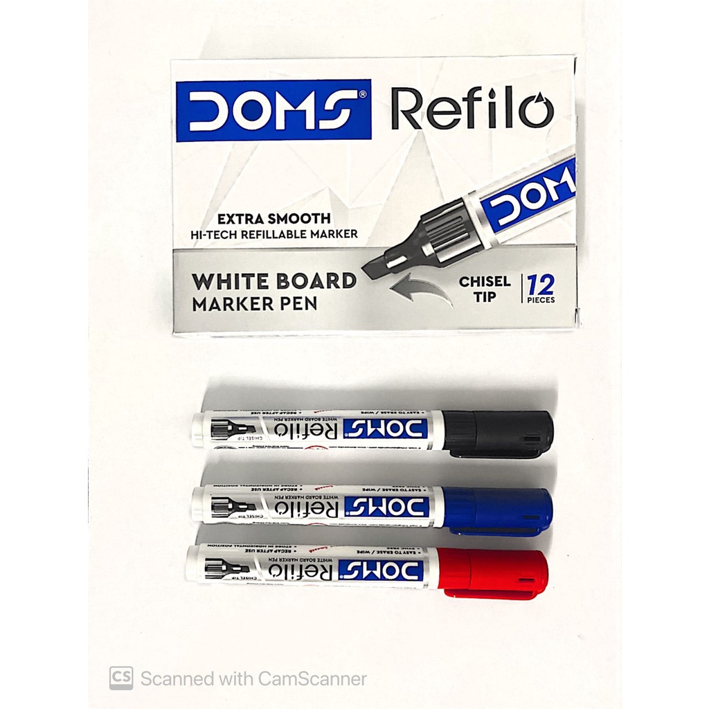 DOMS REFILO WHITE BOARD MARKER CHISEL TIP - 1Pc | Shopee Philippines