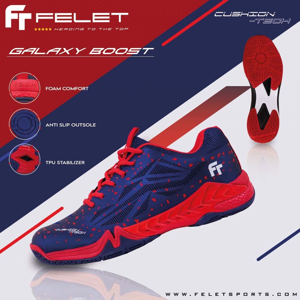 Felet Galaxy Boost Badminton Shoes Kasut Badminton 100% By FLEET | Shopee Philippines