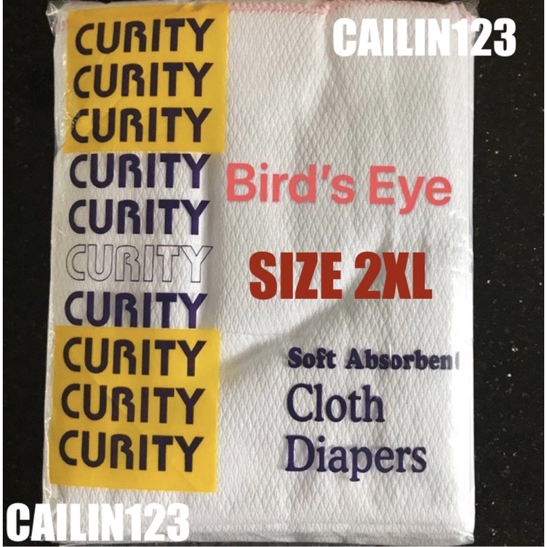 12 pcs Curity Birds Eye Cloth Diaper Birdseye Lampin 29x17 | Shopee ...