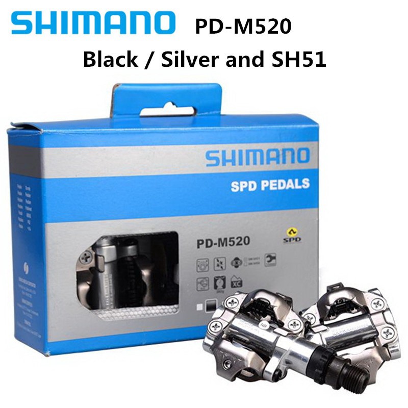 Shimano PD M530 / M520 Self-Locking Clipless Bicycle Pedal SPD M520 MTB ...