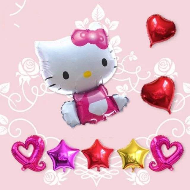 foil balloon 14 inch Cute Sit sideways Hello Kitty KT birthday birthday ...