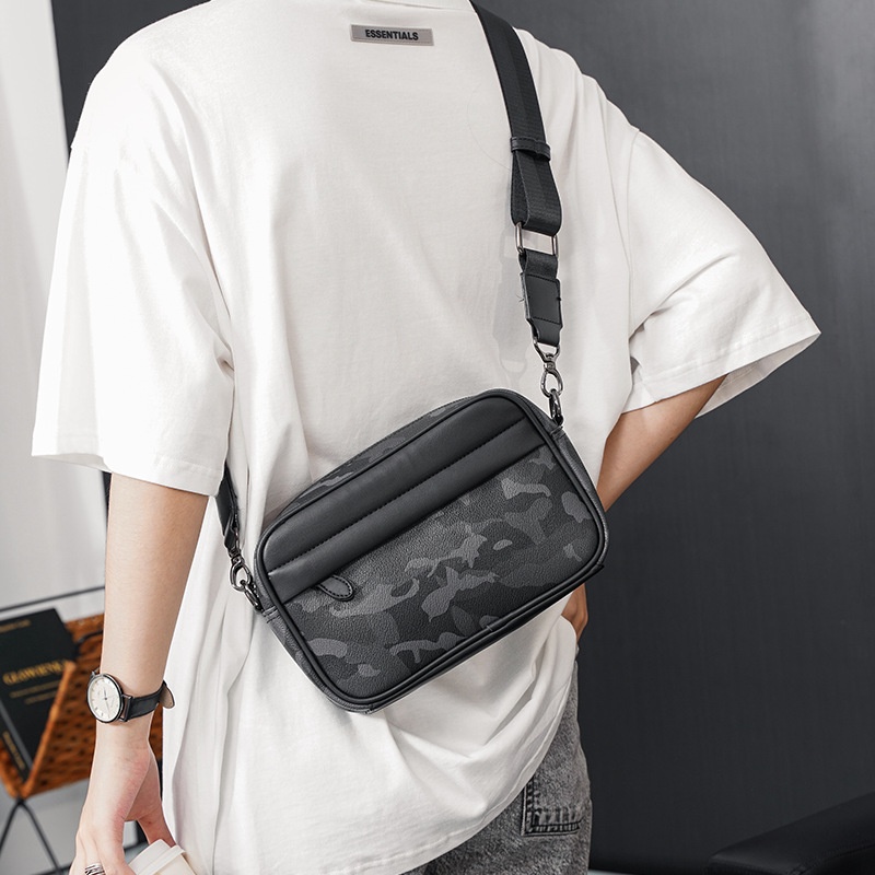 Man Camouflage Shoulder Bag Small Square Bag Korean Men'S Messenger Bag ...