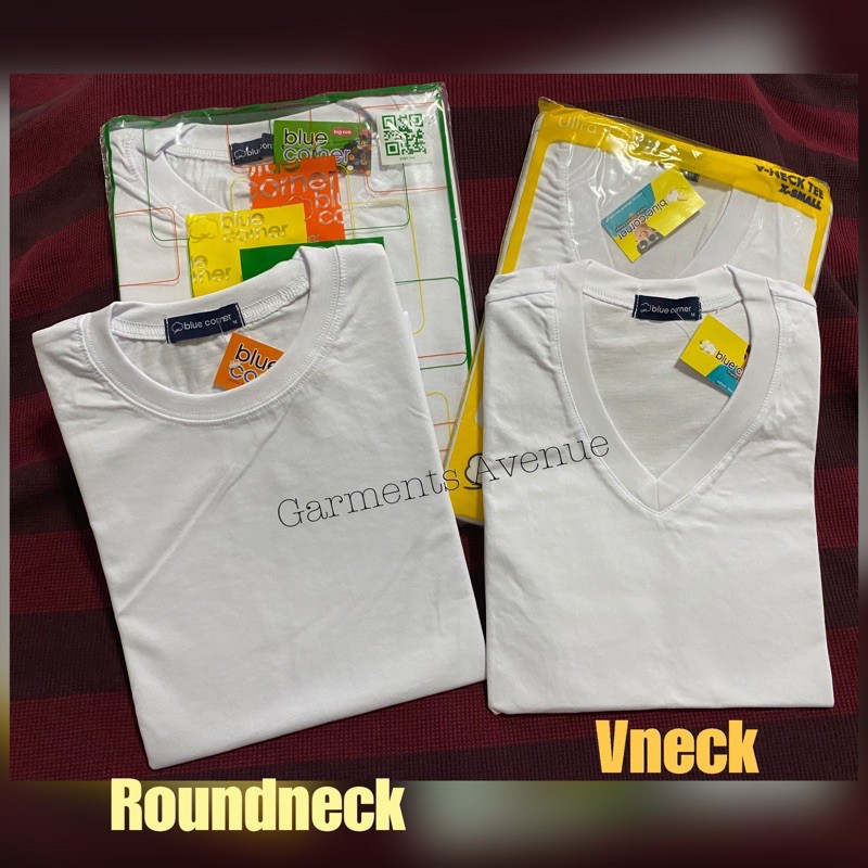 Blue Corner White Plain Shirt (Roundneck & Vneck) | Shopee Philippines
