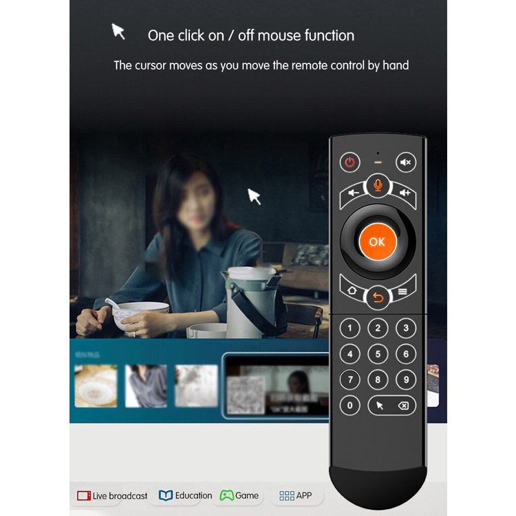 Voice assistant Air Mouse Remote 2.4Ghz Mini Wireless Android TV Control & Learning Microphone ...