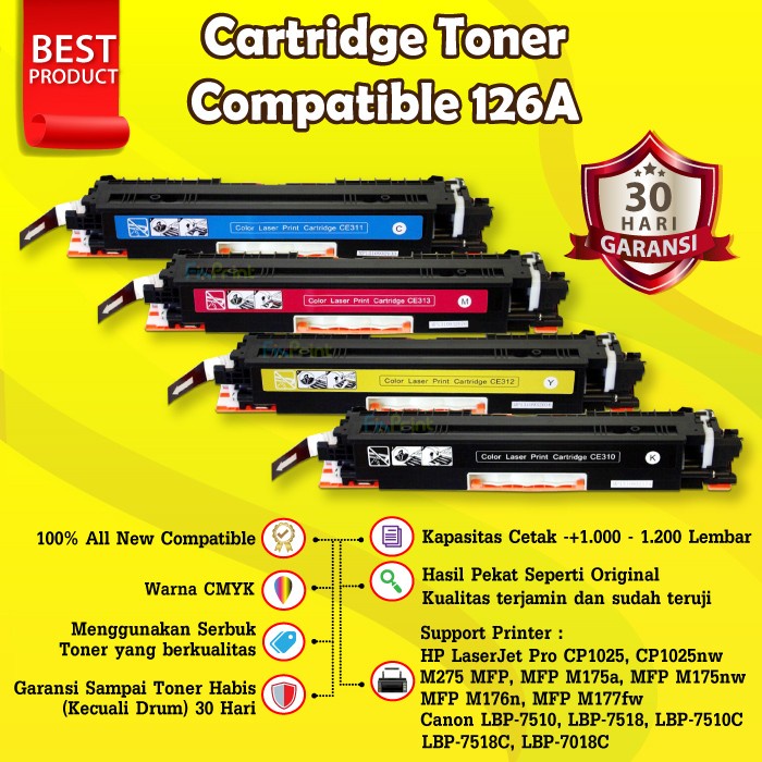 Caliper TONER COMPATIBLE HP 126A CE310A CE311A CE313A CP1025 - Blue | Shopee Philippines