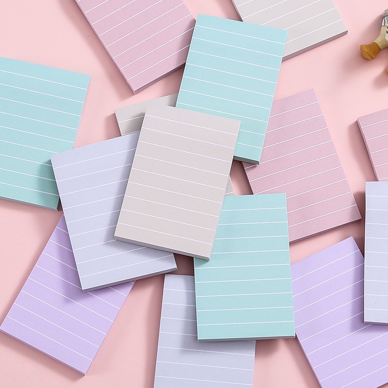 Basic Plain Pastel White Horizontal LINE Sticky Notes Memo Post it ...