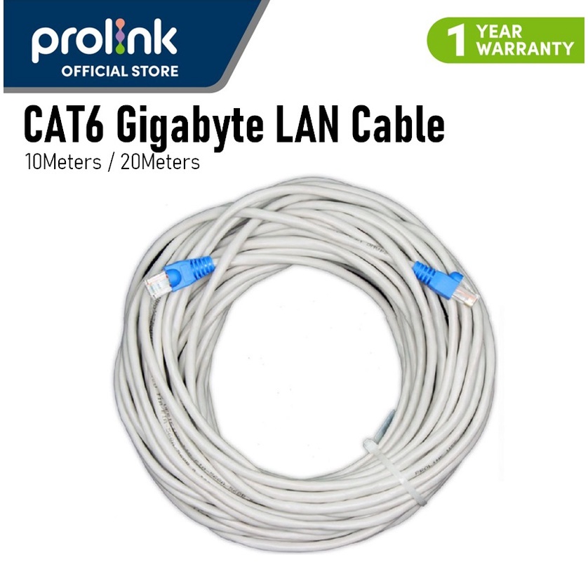 Prolink Patch Cord 5M/10M/20/30M Cat6 UTP LAN Cable RJ45 Connectors ...