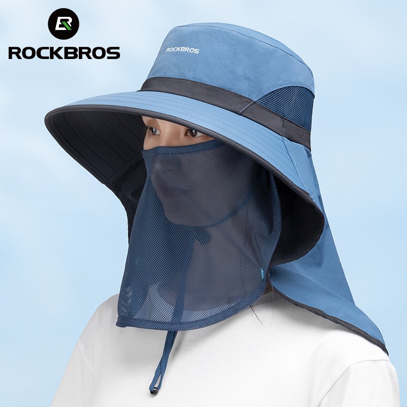 【PH Delivery】ROCKBROS Sunscreen Sun Hat Full Face Mask Removable Riding Comfortable Breathable ...