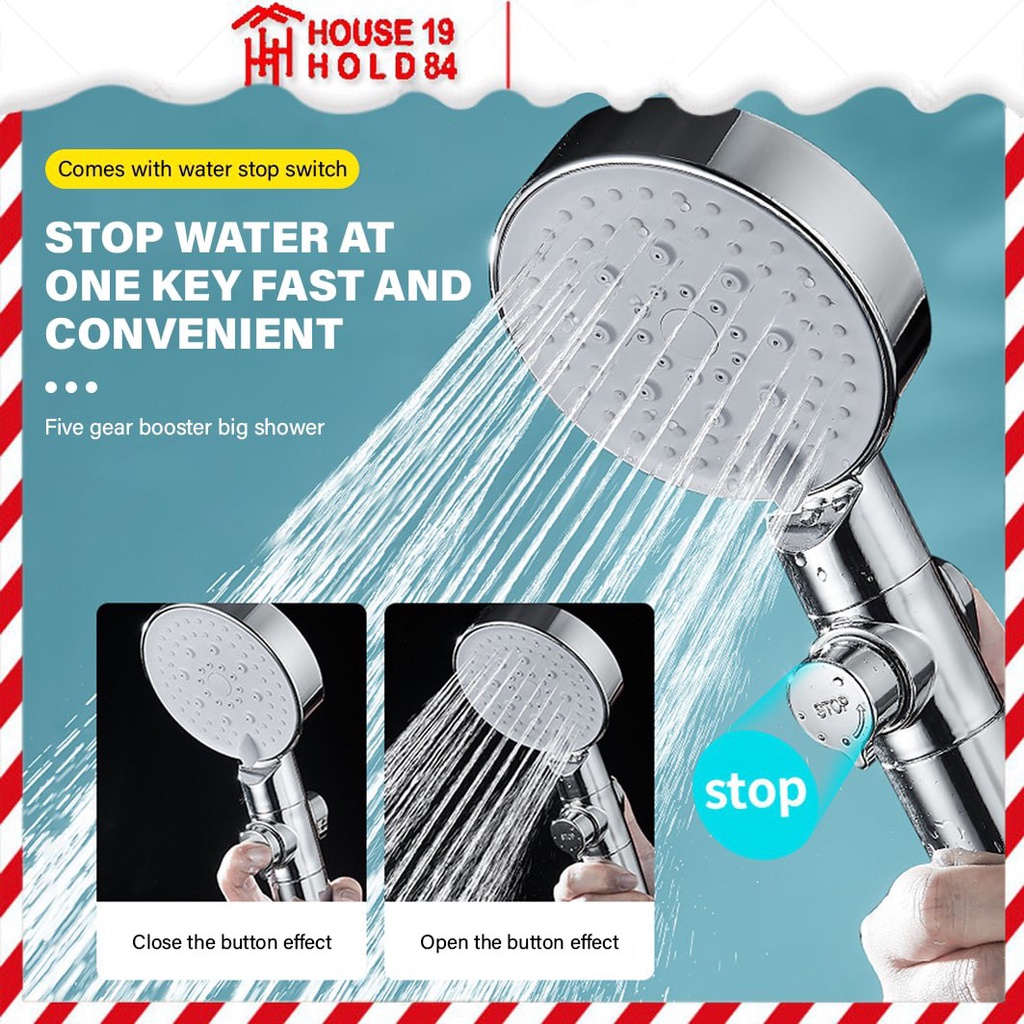Large Water Spray Five-speed Multi-function Pressurized Shower ...