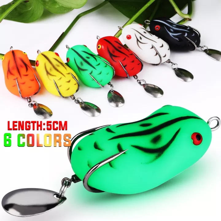Soft Frog Snake Shape Fishing Lures with Double Hooks and Sequin Accent ...