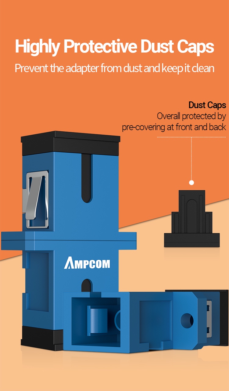 AMPCOM SC to SC Fiber Coupler OS1/OS2 OM1 OM2 OM3 OM4 OM5 Singlemode ...