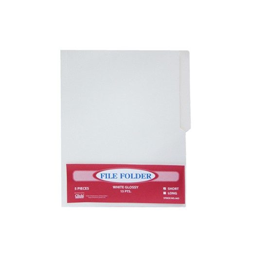 Click Folder 15PTS Glossy White 5s Letter | Shopee Philippines