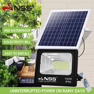 NSS Solar light 100W waterproof LED solar flood light HP Solar Panel ...