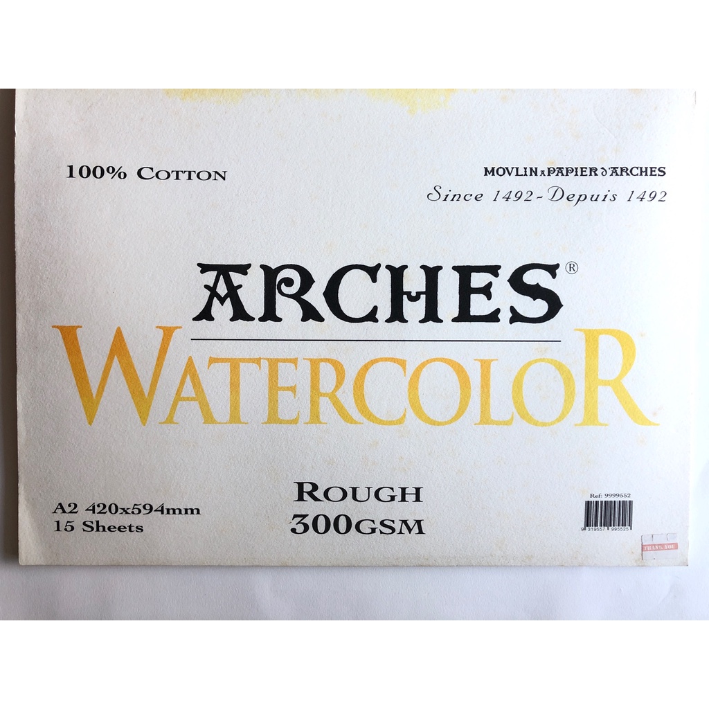 Arches A2 300 gsm Rough Glued on Watercolour Paper - Natural White ...