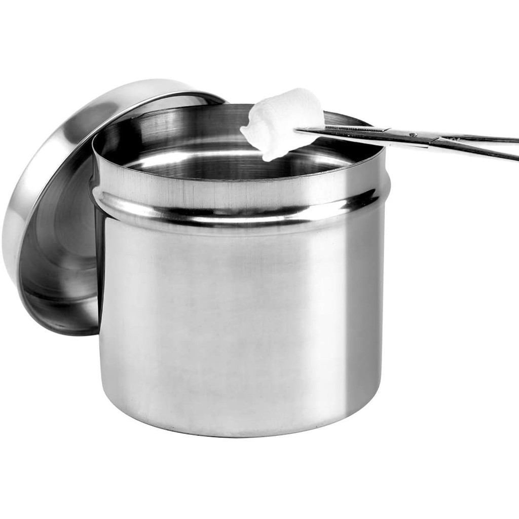 Dental Cotton Swab Cylinder Stainless Steel Canister, Cotton Ball Pad ...