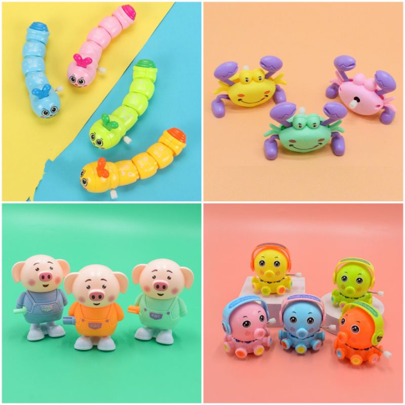 Children's Clockwork Toy Parrot Fun Gifts CartoonToysCaterpillar / pig ...