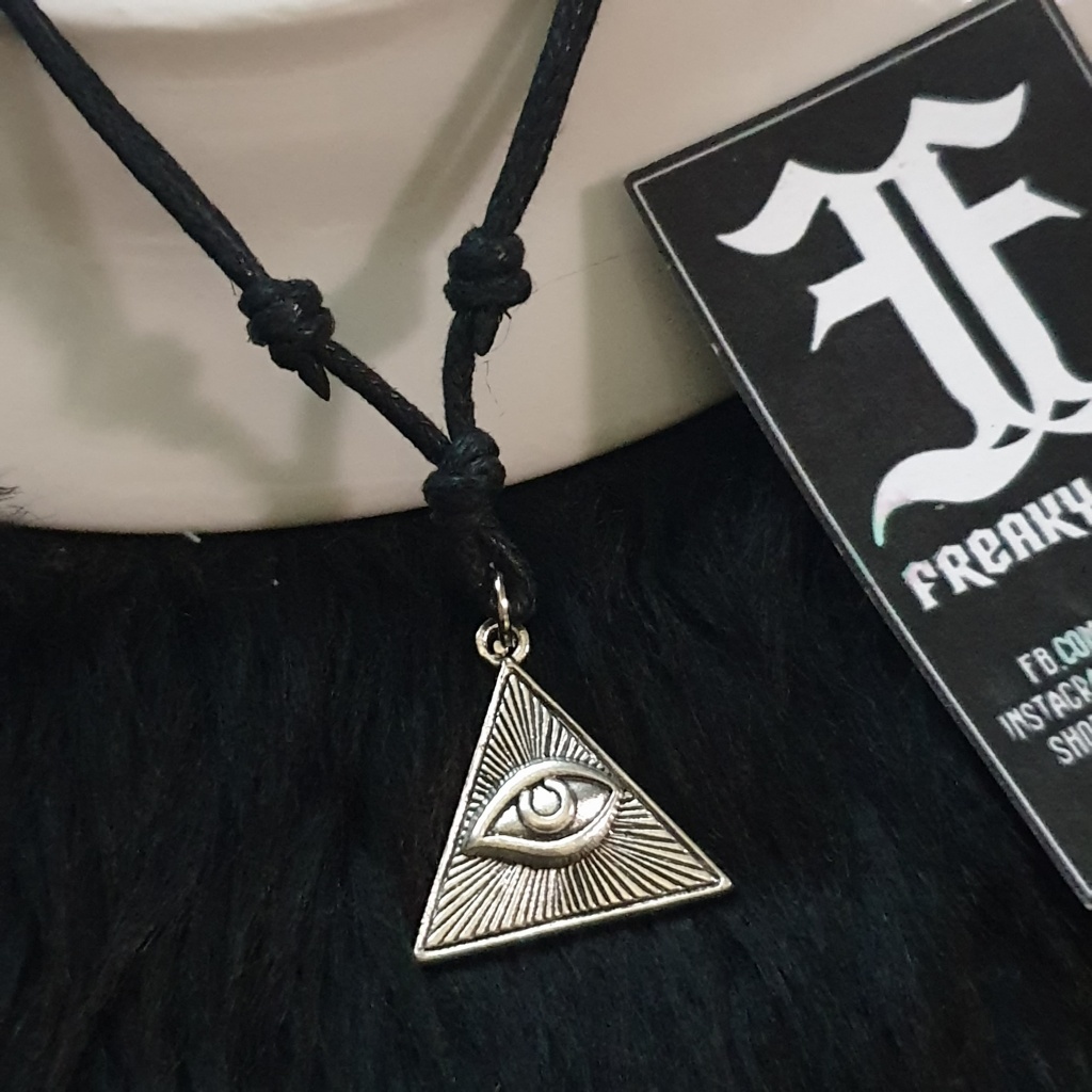 All Seeing Evil Eye Illuminati Charm Adjustable Choker Necklace gothic ...