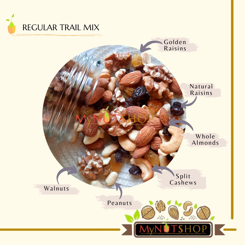 Healthy REGULAR TRAIL MIX I 6-in-1 Mixed Nuts I mixture of nuts ...