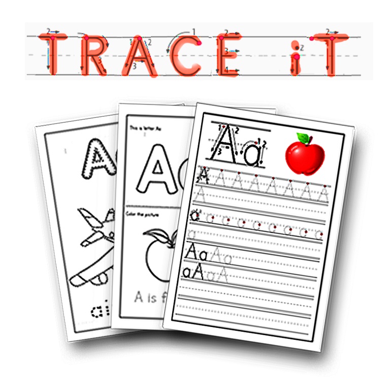 Trace it - Tracing Alphabets - Worksheet Drawings (A5) 26s | Shopee ...