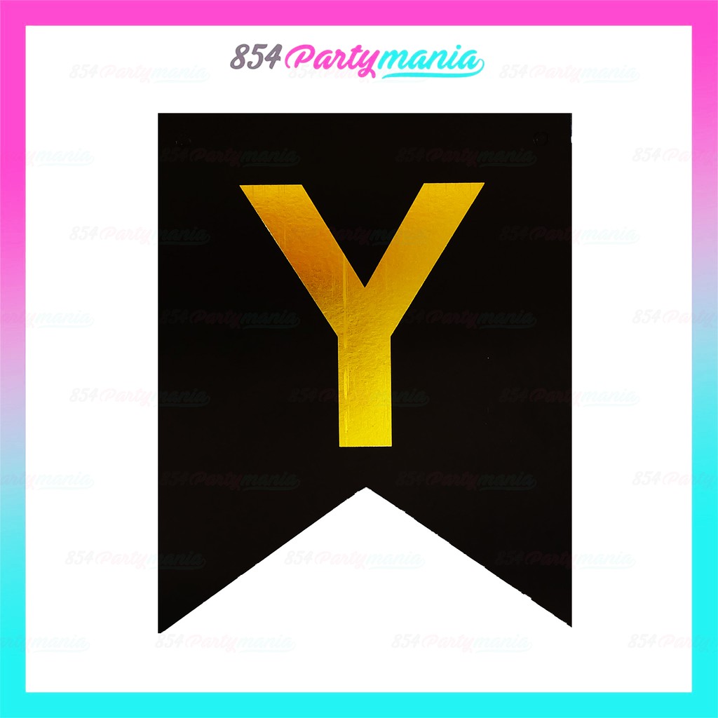 DIY Black Letter Banner Big Size DIY Banner Gold Stamping Alphabets ...
