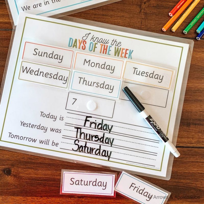 Months of the Year, Days of the Week Activity, Homeschool Activity ...