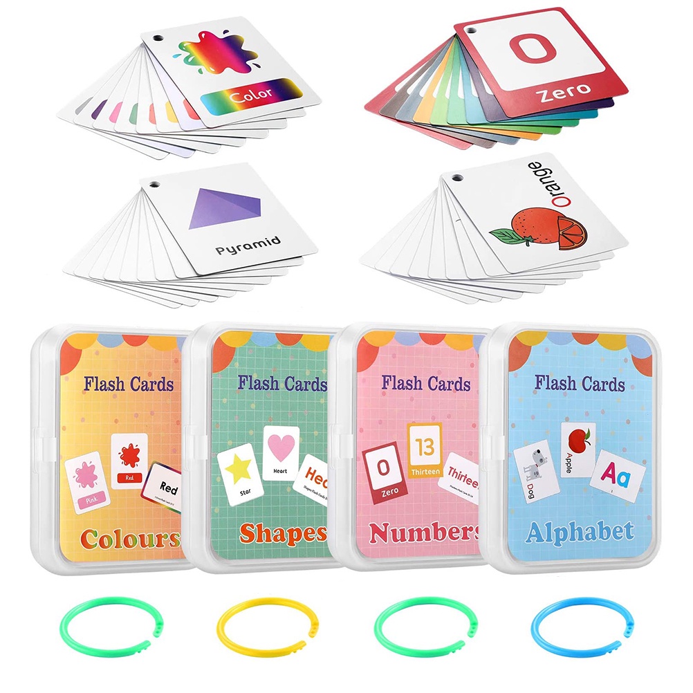 Flash Cards Kids Early Learning Numbers Alphabets Colors and Shapes 100 ...